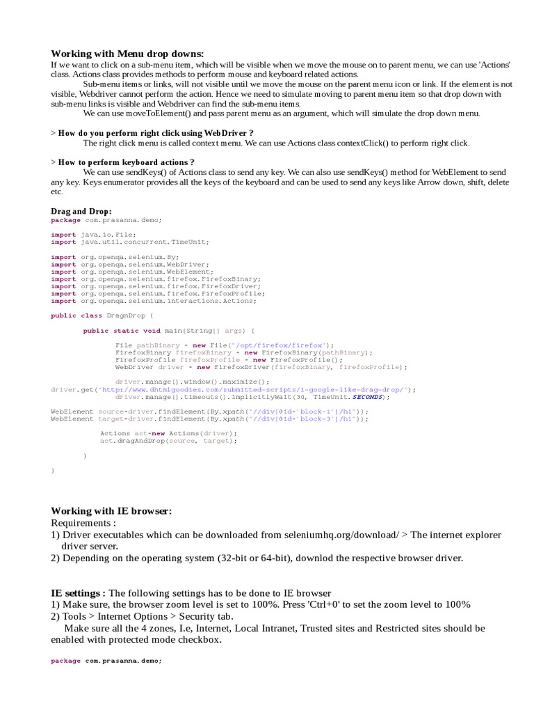 Selenium Notes | PDF | Selenium (Software) | Software Testing Selenium Notes | PDF | Selenium (Software) | Software Testing
