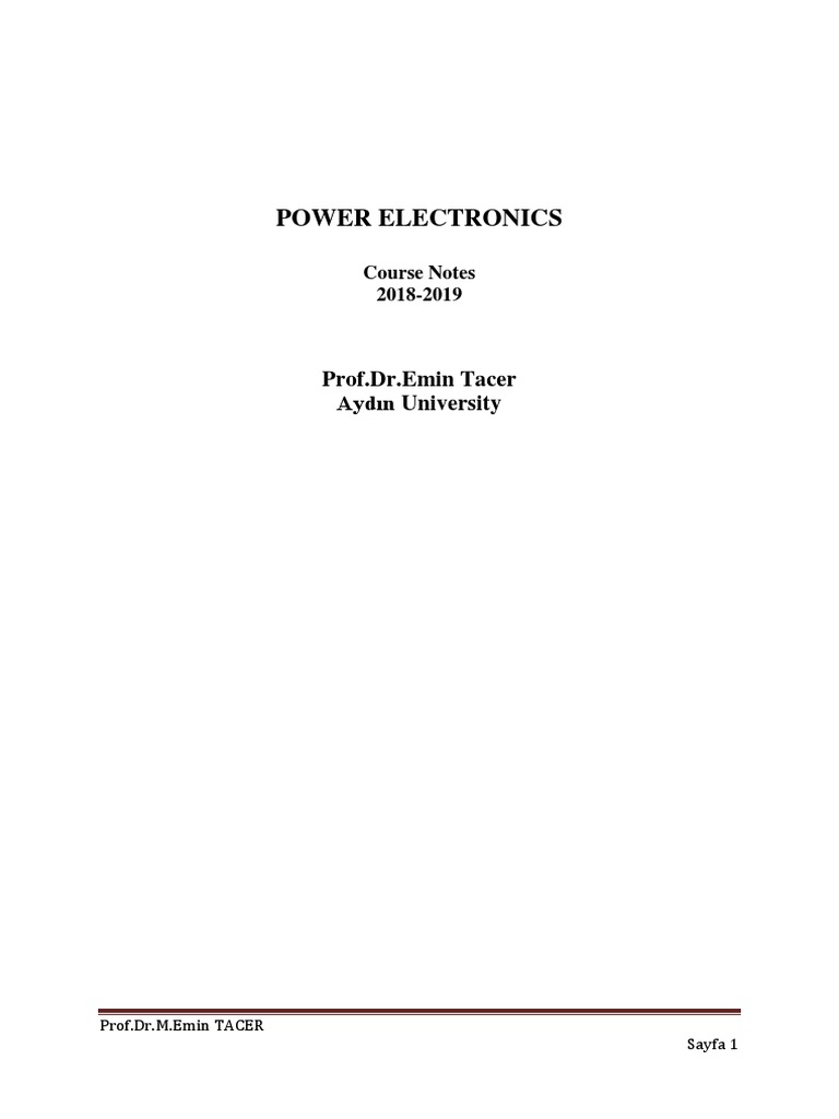 EEE373 Text Book Prof DR Emin Tacer | PDF | Rectifier | Power Electronics