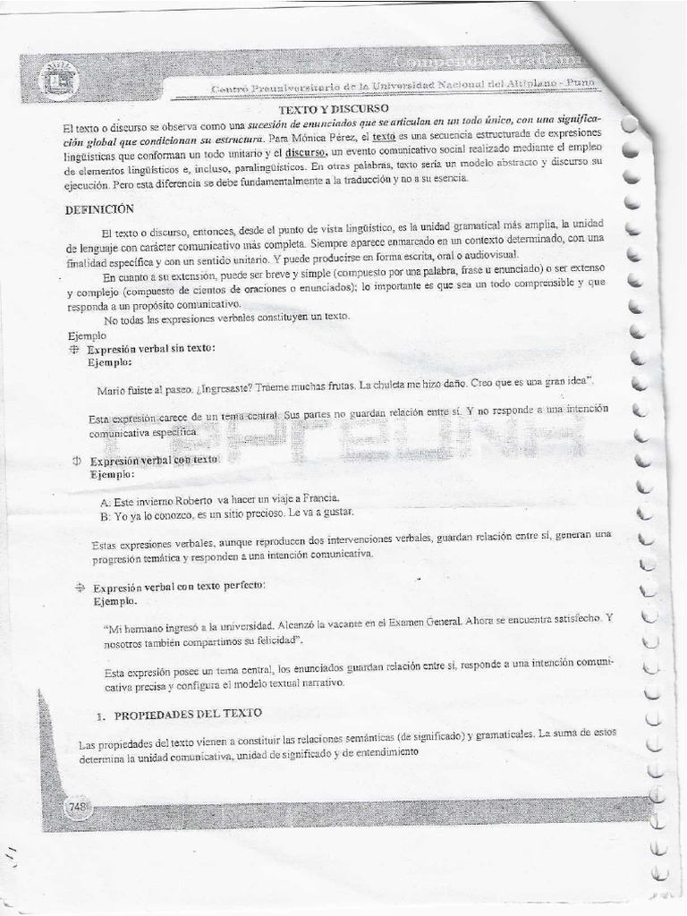 Lenguaje Semana 1 Cepreuna | PDF