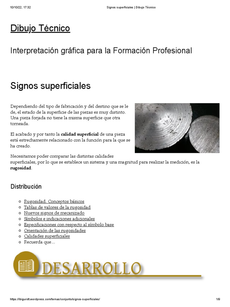 Signos Superficiales - Dibujo Técnico | PDF | Rugosidad de la ...