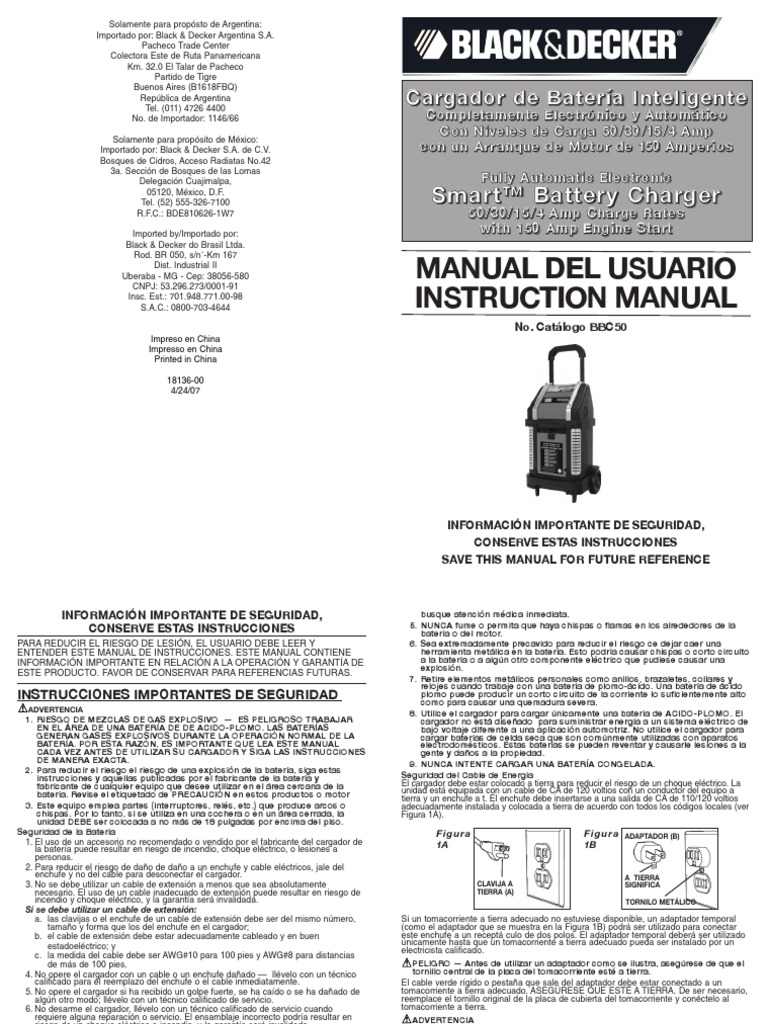 Cargador De Bateria Inteligente Bbc50 Manual Pdf Cargador De