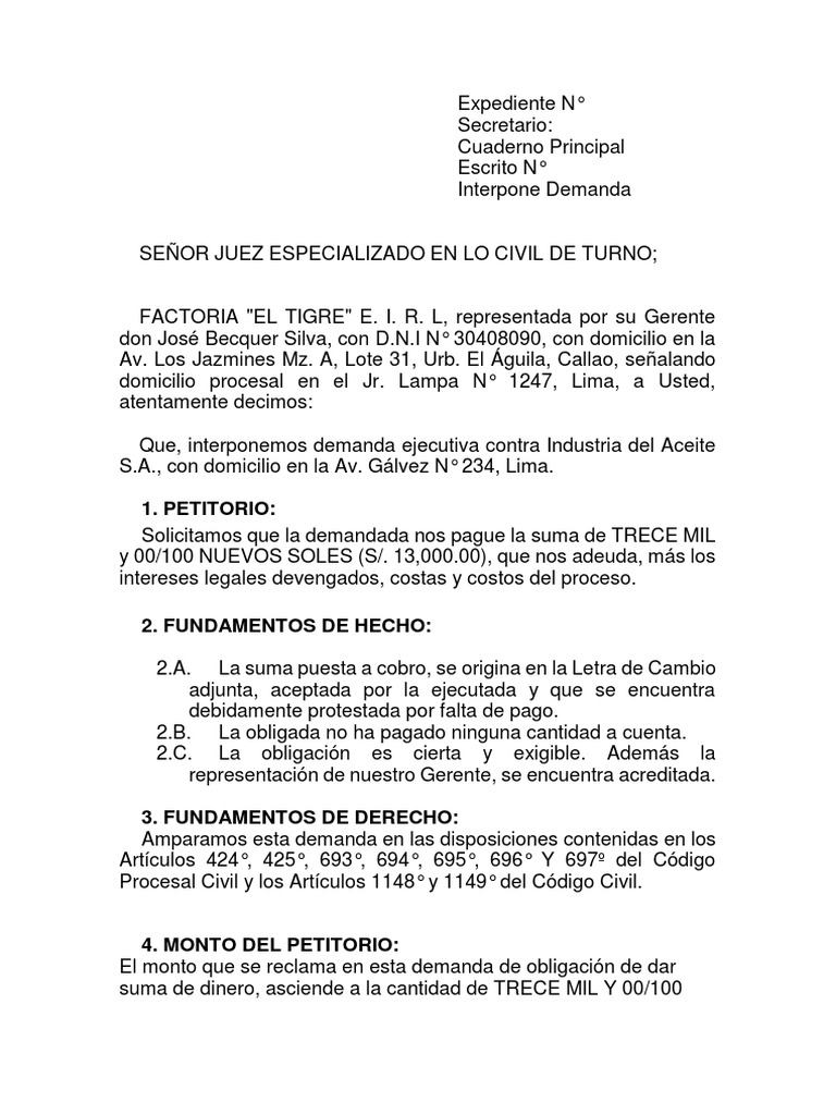 Modelo de Escrito | PDF