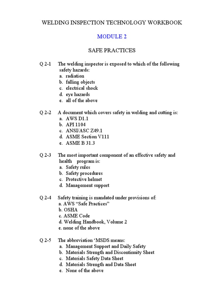 Welding Inspection Technology Module 2 | PDF | Welding | Construction