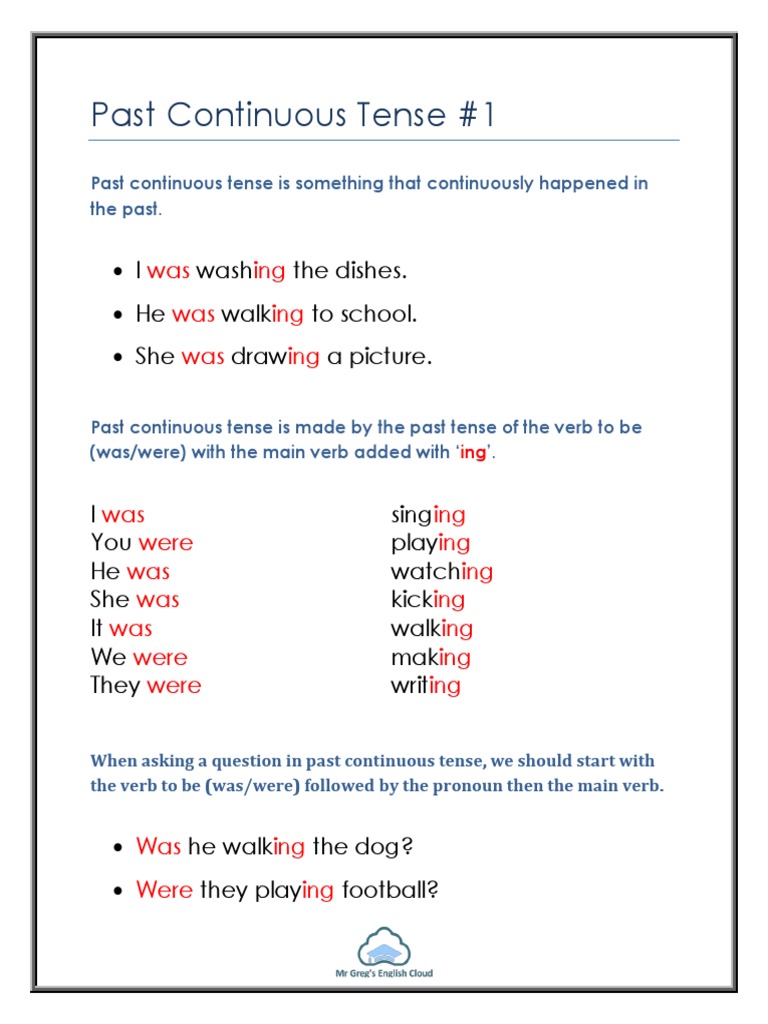 A Guide to Using Past Continuous Tense: Examples of Activities in ...
