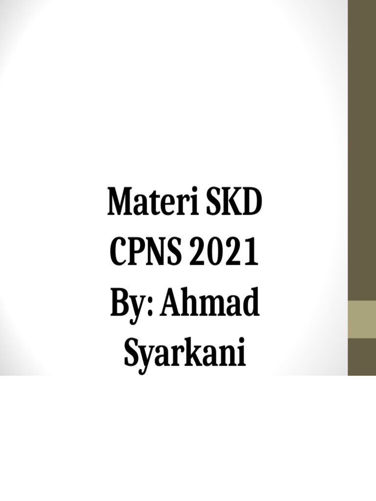 Ringkasan Materi SKD CPNS | PDF