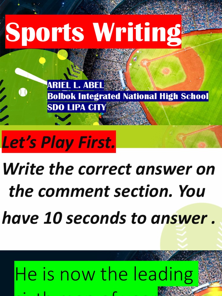 Sports Writing | PDF | Sports
