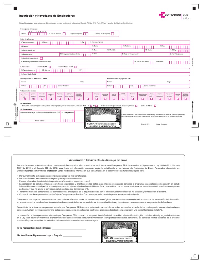 Formulario-Compensar-Eps-Empresa - Compressed - Copia (1) - Compressed ...