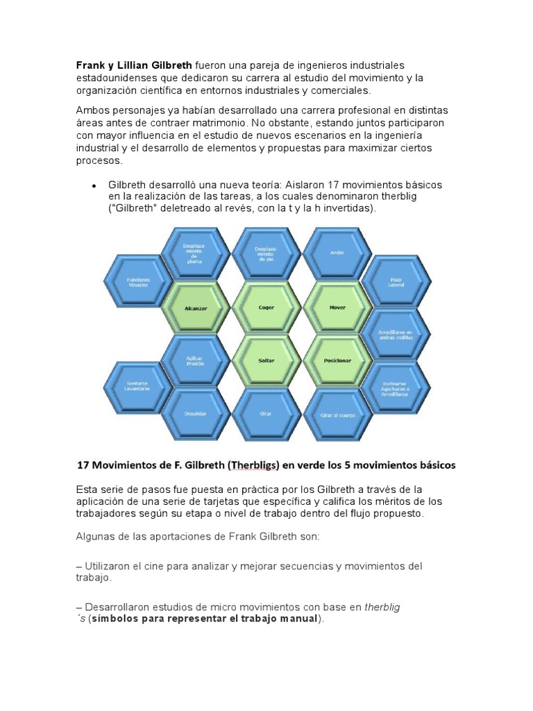 Frank y Lillian Gilbreth | PDF | Ingeniería | Planificación