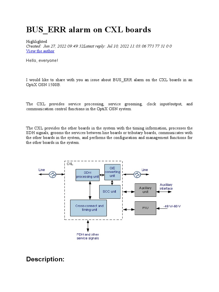 BUS - ERR Alarm On CXL Boards | PDF | Computer Science | Computing