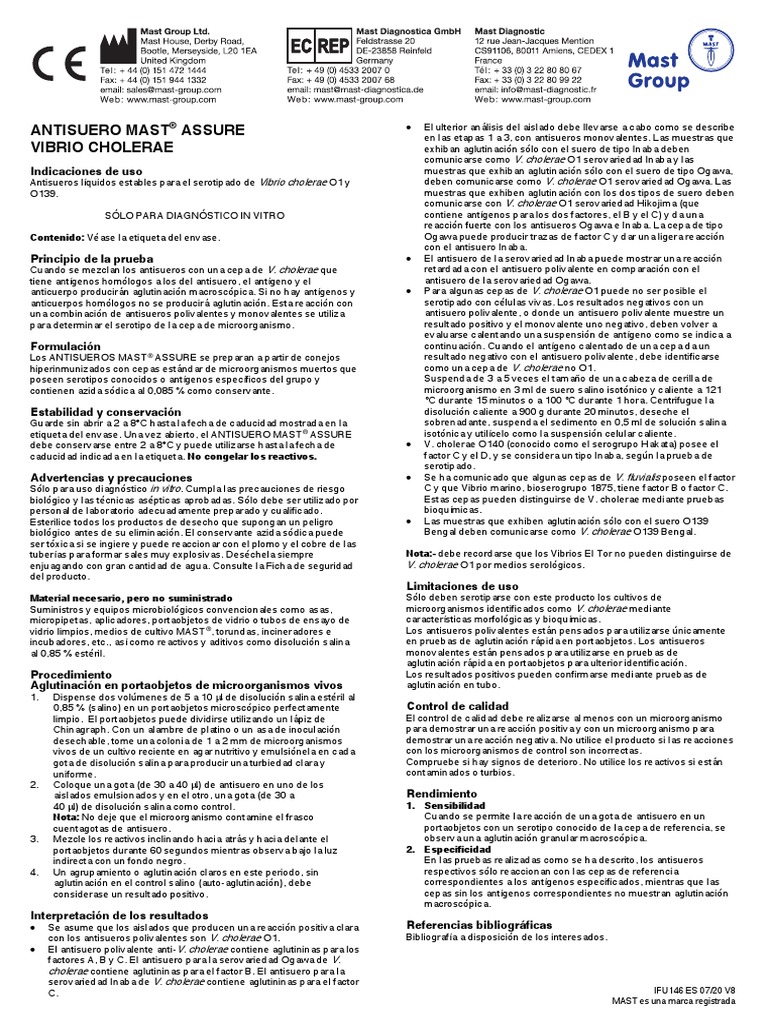 Antisuero Vibio Cholera | PDF | Anticuerpo | Especialidades Medicas