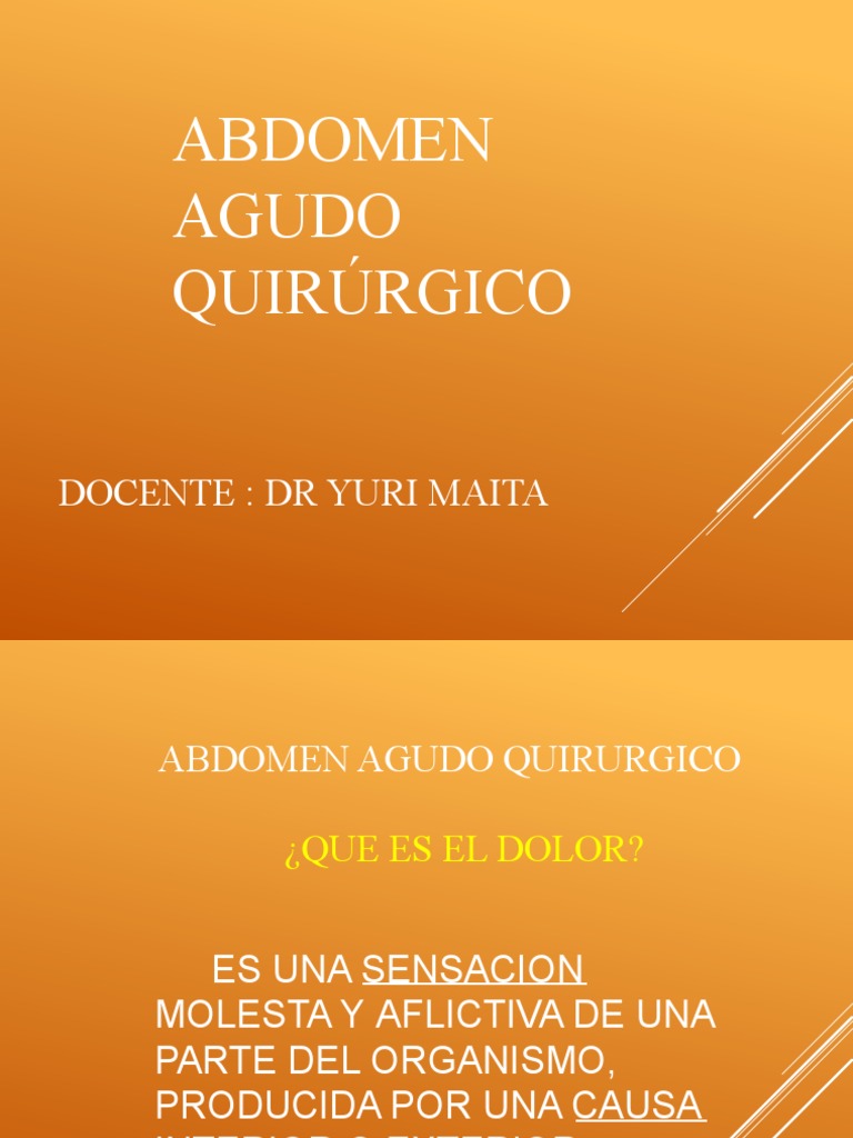 Abdomen Agudo | PDF | Abdomen | Gastroenterología Abdomen Agudo | PDF | Abdomen | Gastroenterología