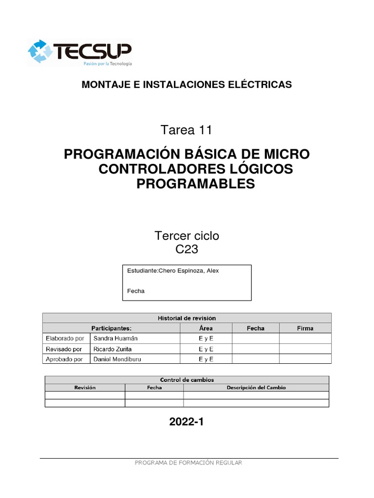 Tarea 11 - Programacion Basica de Microcontroladores PLC Ok | PDF | Programación | Programa de ...