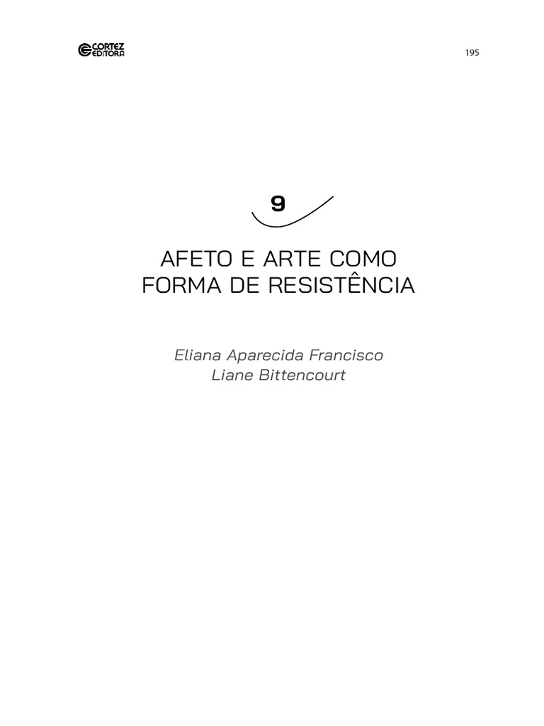 Afeto e Arte Como Forma de Resistência - Eliana Aparecida Francisco e ...