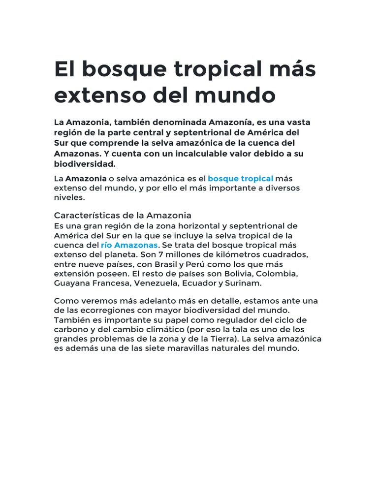 El Amazonas | PDF | Selva amazónica | río Amazonas