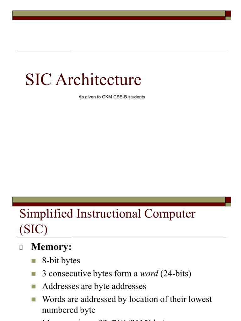 SIC Architecture | PDF
