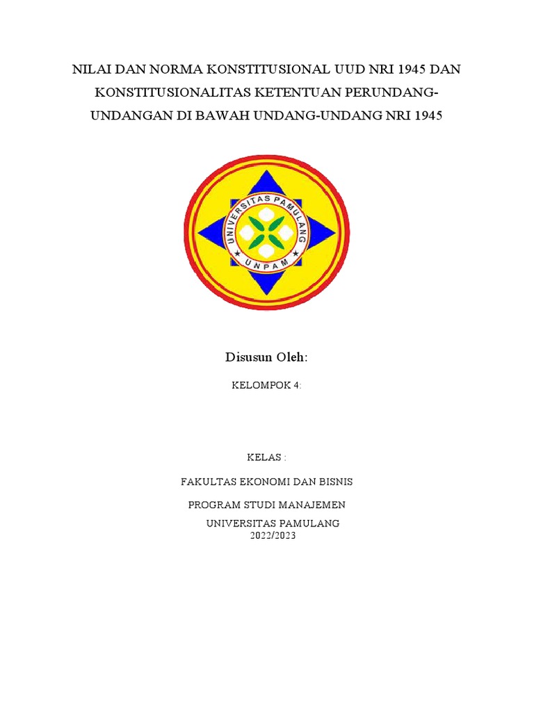 Nilai Dan Norma Konstitusional Uud Nri | PDF