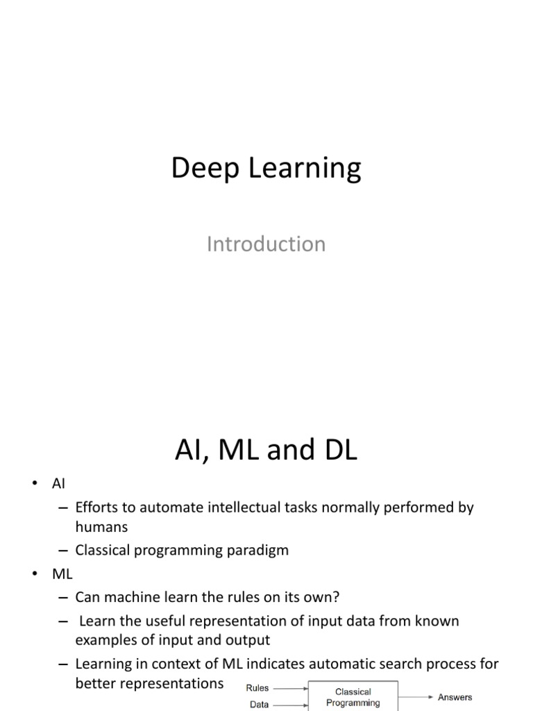 Introduction To Deep Learning | PDF | Deep Learning | Artificial Neural ...