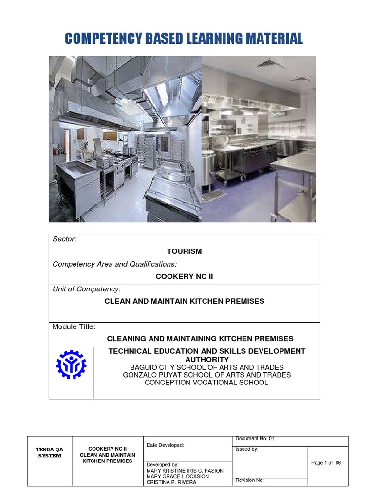 Core Competencies UC1 - Cleaning and Maintaining Kitchen Premises-UC1 ...