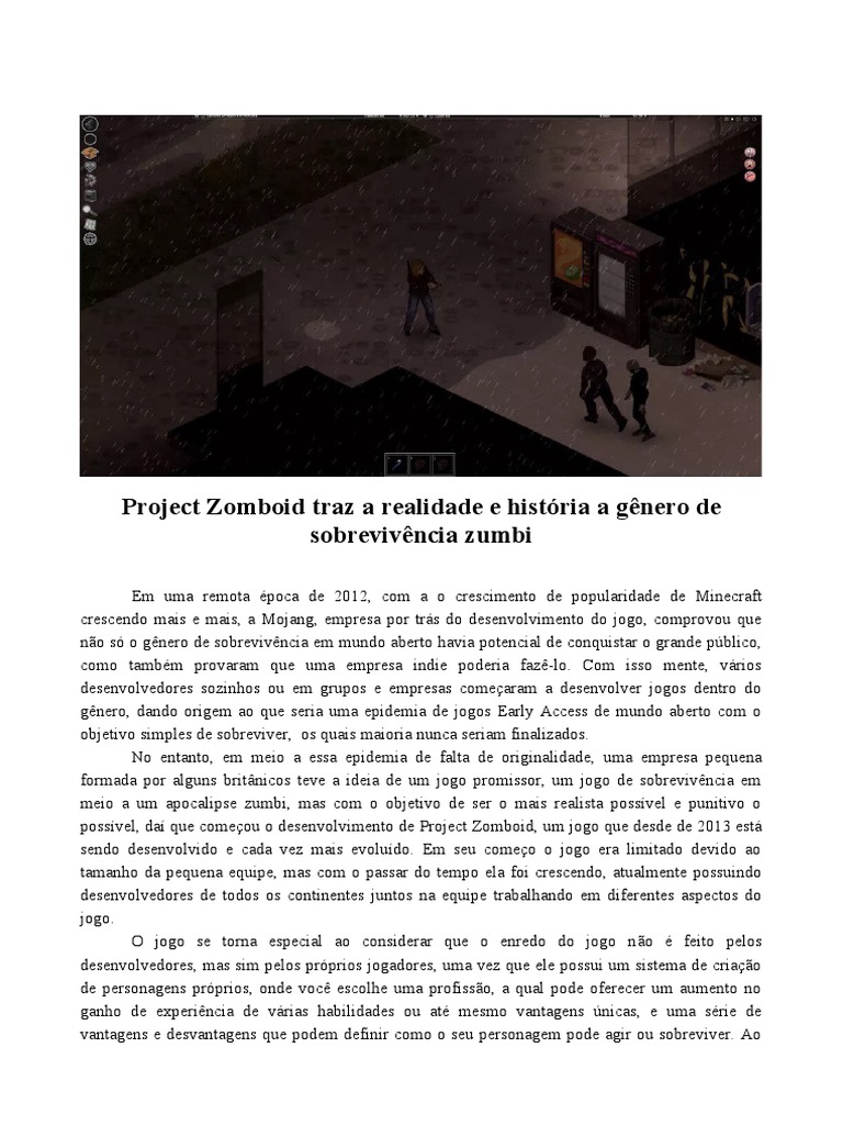 Resenha - Project Zomboid | PDF | Zumbis