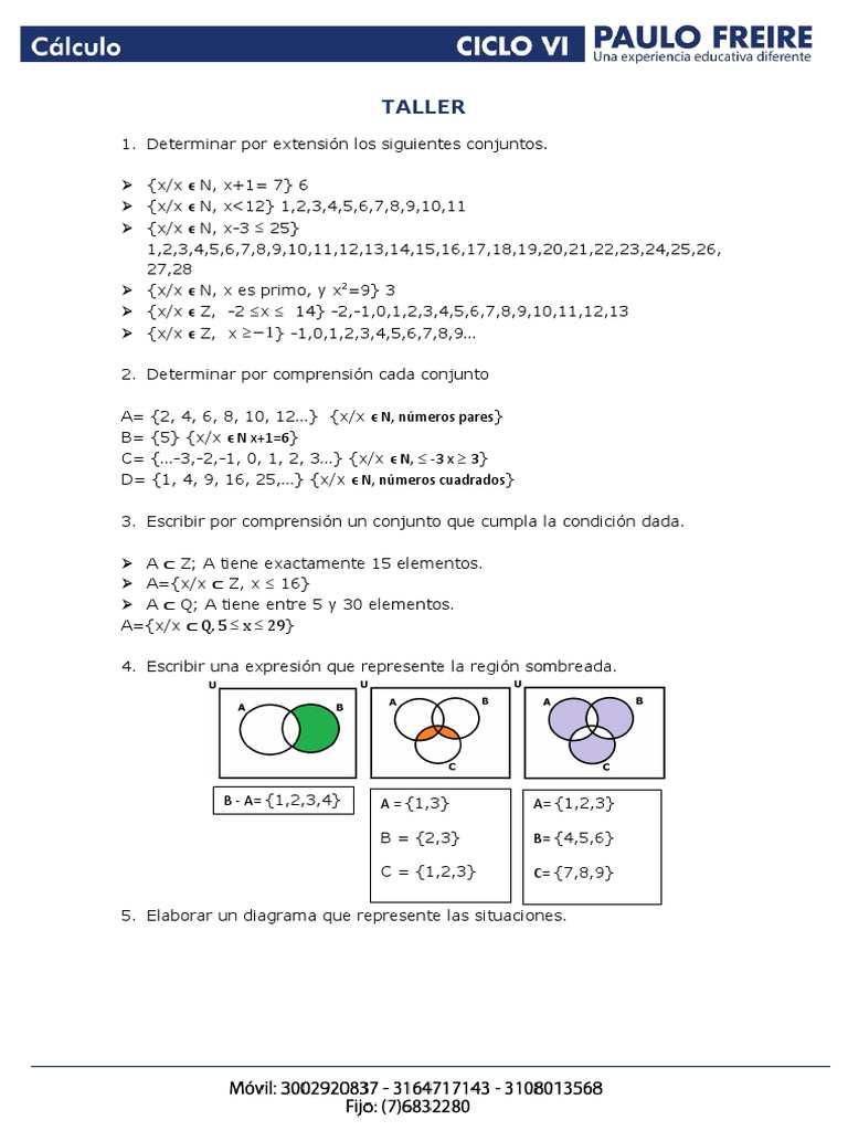 TALLER CONJUNTOS Skolmi | PDF