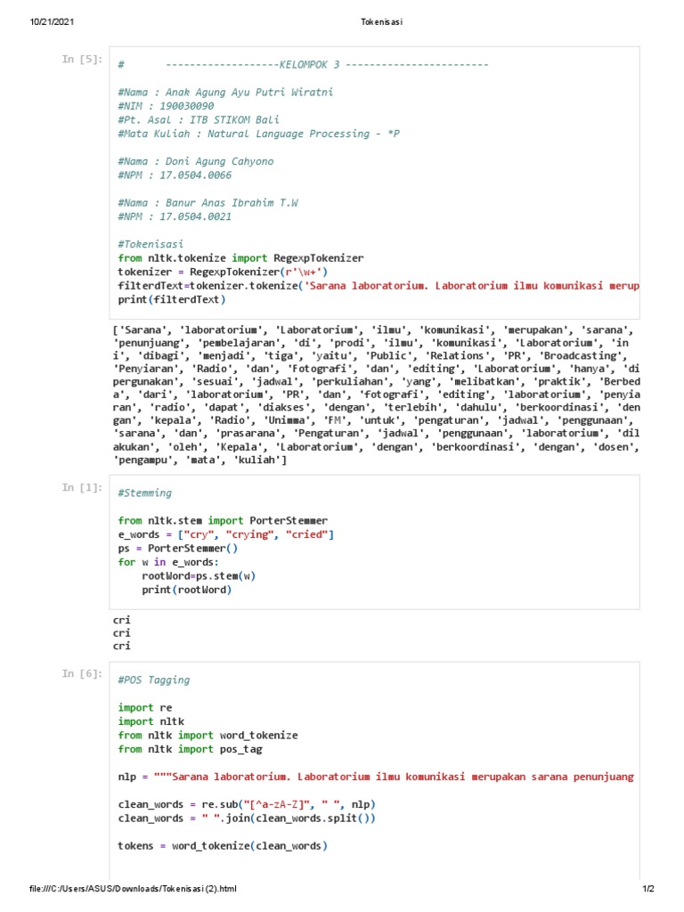 Tokenisasi Kelompok3 | PDF