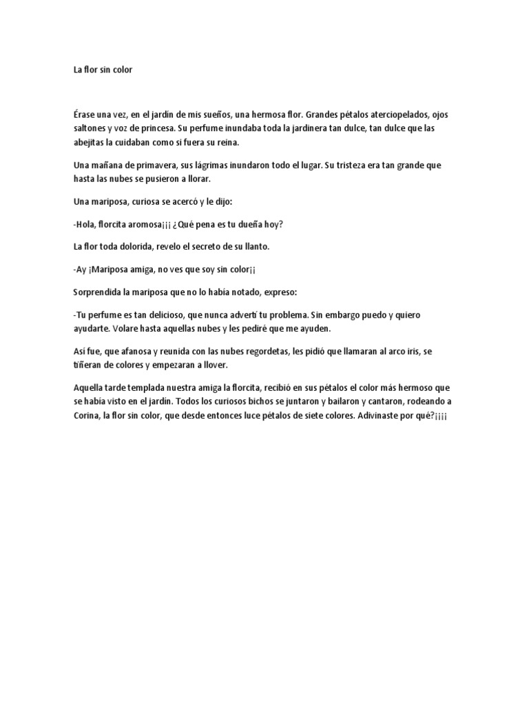 La flor sin color y su transformación | PDF