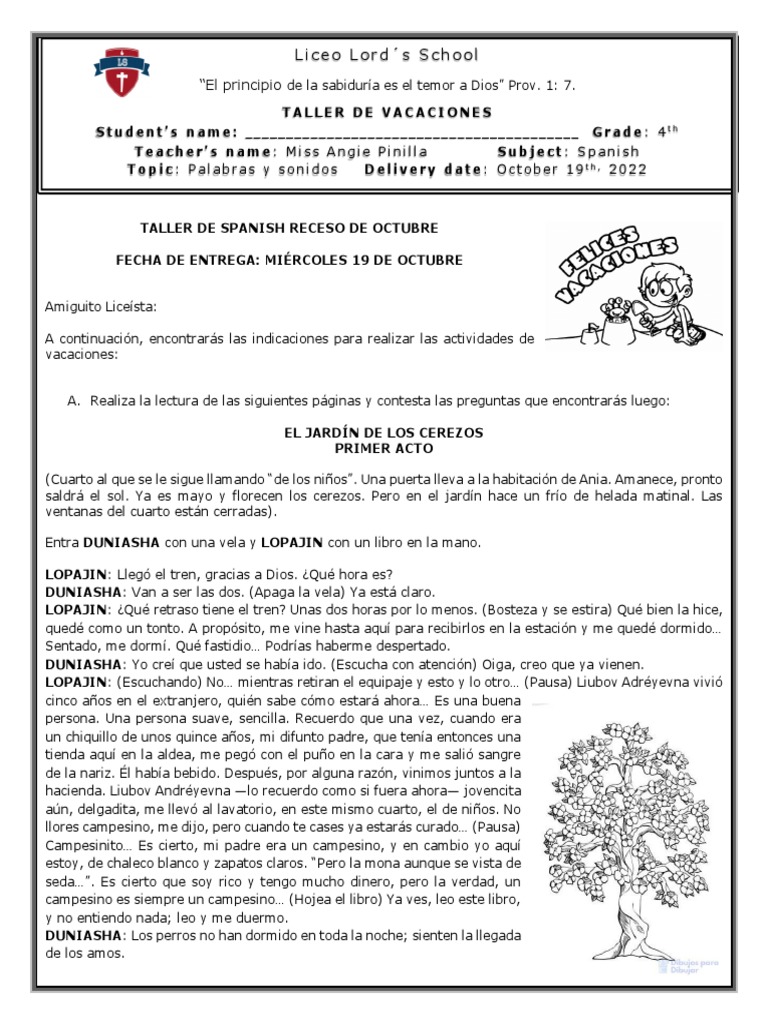 4° Taller - Spanish | PDF