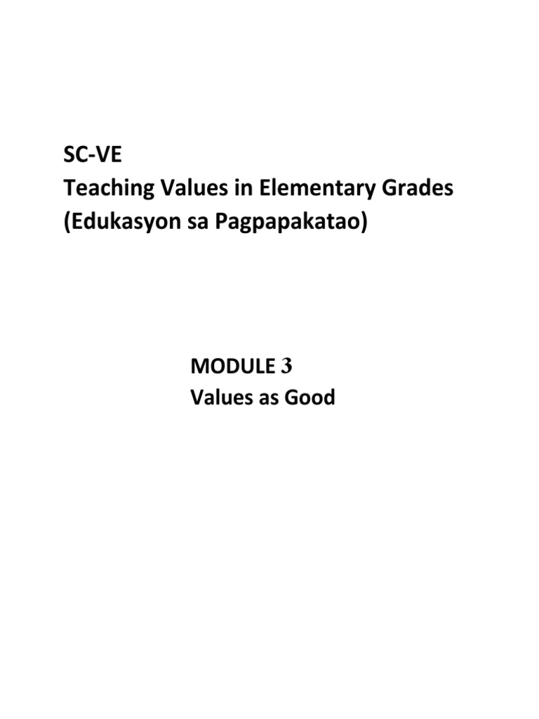 Teaching Values as Good | PDF | Happiness | Virtue