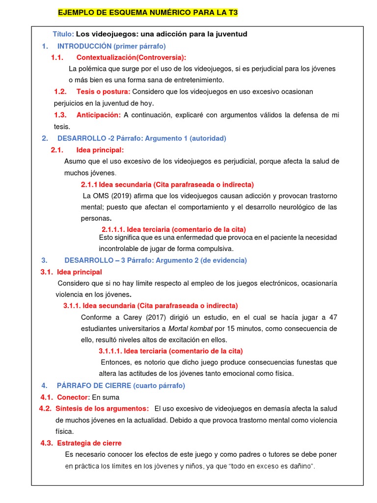 Ejemplos de Esquema Numérico t3-2022-2 | PDF | Videojuegos | Enfermedades y trastornos