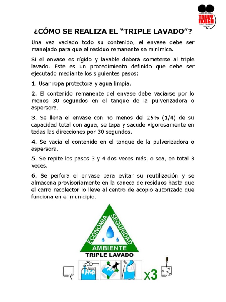 Pasos para El Triple Lavado | PDF