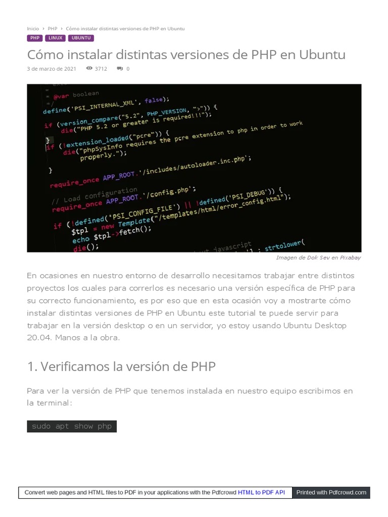 Cambiar Version PHP | PDF | Php | HTML