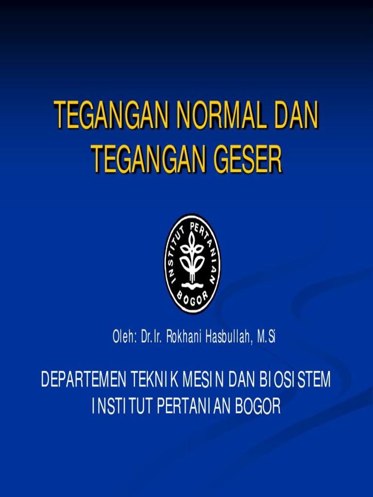 Tegangan Normal Dan Geser | PDF
