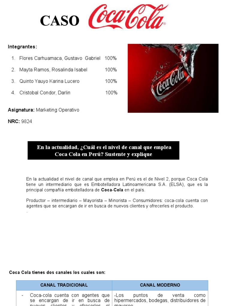 Canales de Distribución de Coca Cola en Perú | PDF