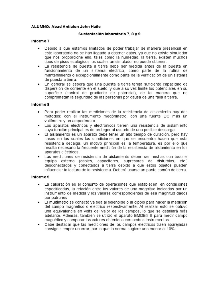 Sust. Lab 7,8 y 9 ML313B-Abad Antialon John Haile | PDF | Resistencia ... Sust. Lab 7,8 y 9 ML313B-Abad Antialon John Haile | PDF | Resistencia ...