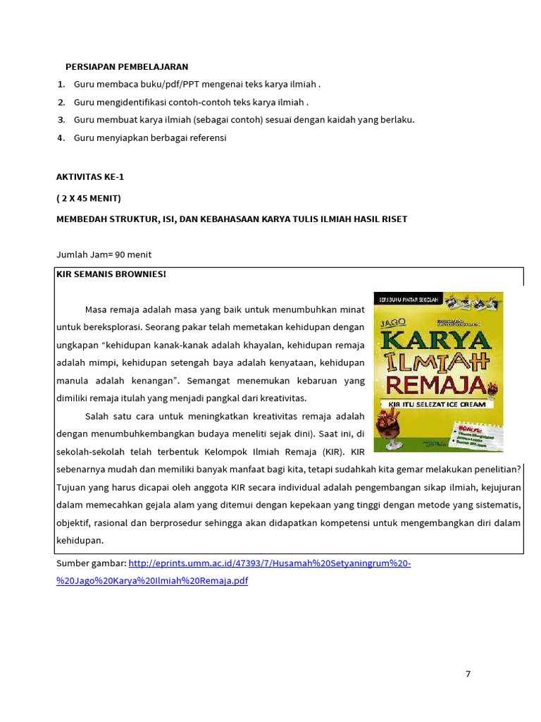 Detail Pertemuan - Membedah Struktur Dan Isi Karya Tulis Ilmiah Hasil Riset | PDF