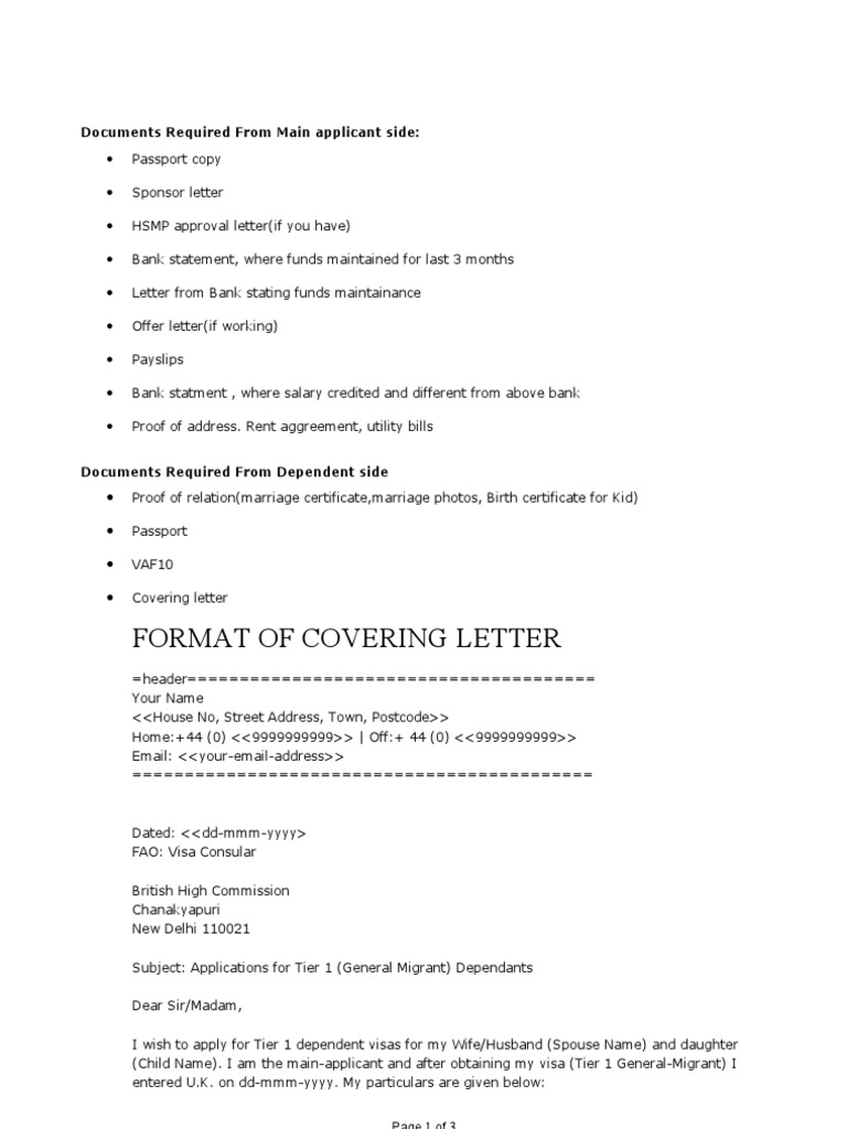 UK Tier 1 Dependent Visa Guide | PDF | Fee | Travel Visa