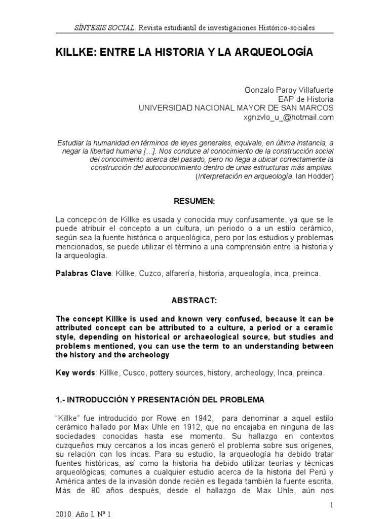 Killke | PDF | Imperio Inca | Cultura (general)