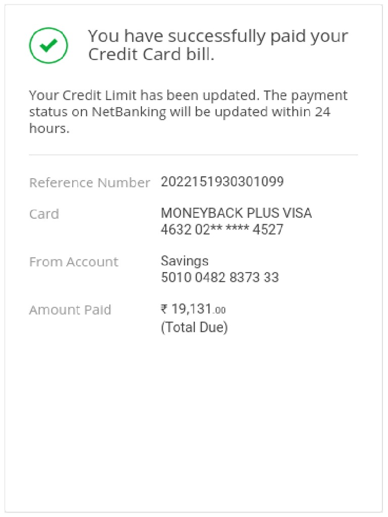 Pay Credit Card Bill - 31052022 | PDF