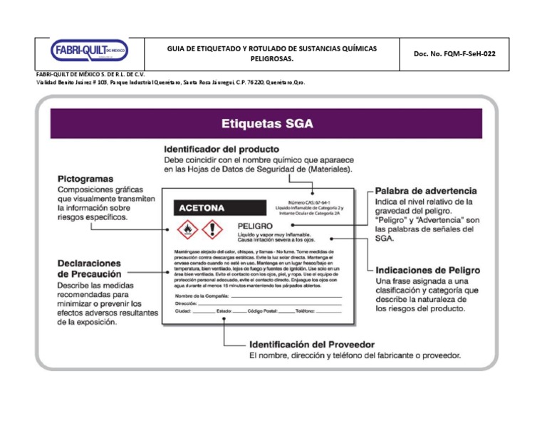 Formato Guia Etiquetado de Sustancias Quimicas 2021 | PDF | Tecnología