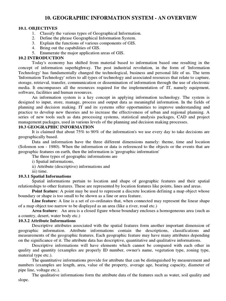 Geographic Information System - An Overview | PDF | Geographic Information System | Databases