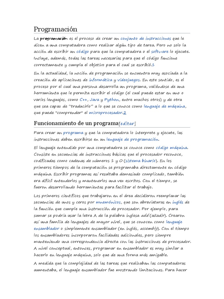 Programación de Computacion | PDF | Programación de computadoras | Informática