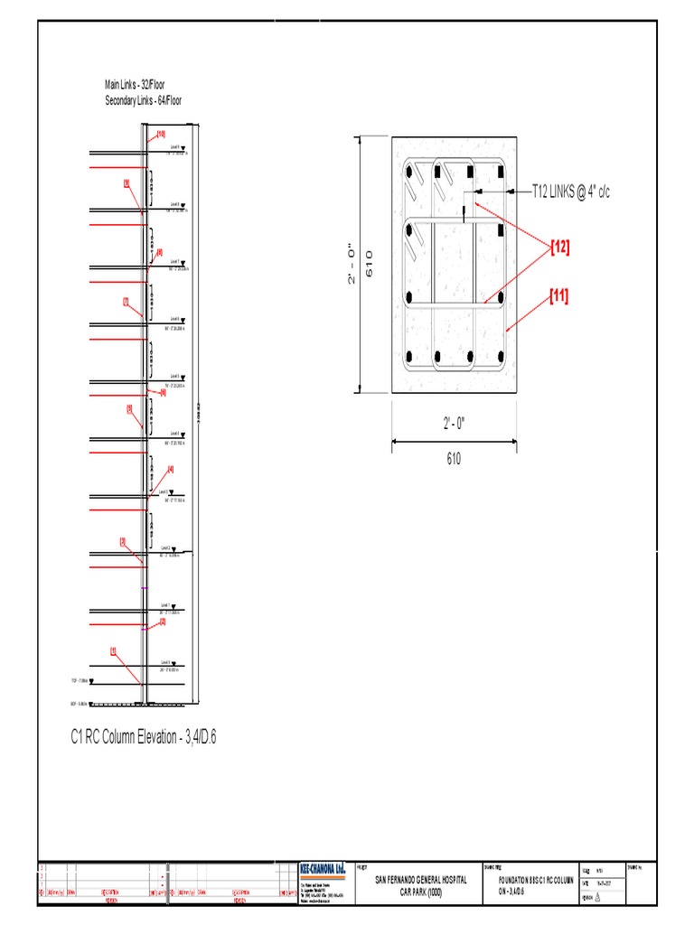 Foundation BBS Schedule DWG V3-C1GL3&4-D.6 | PDF