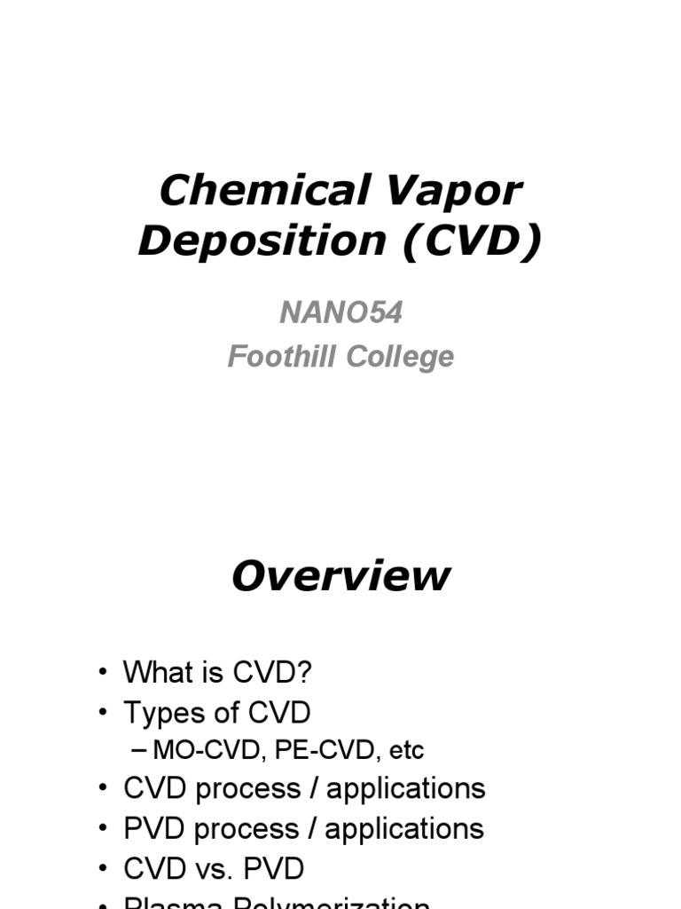 Chemical Vapor Deposition | Download Free PDF | Chemical Vapor ...