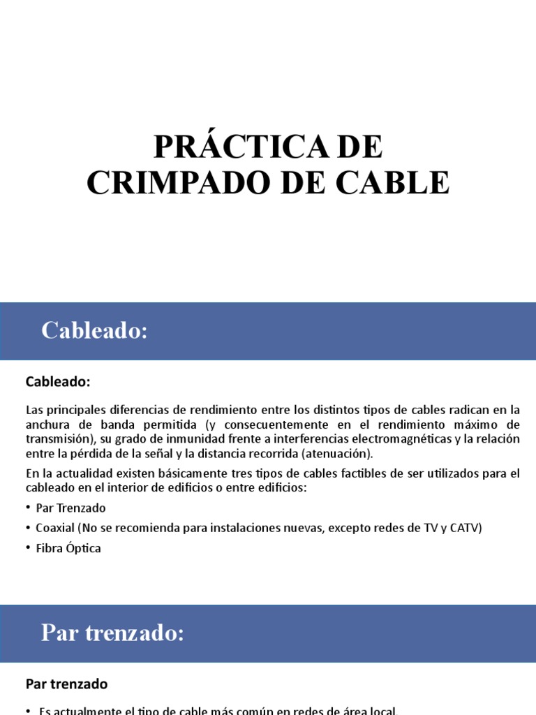 Guía de Crimpado de Cables Ethernet | PDF | Electrónica ...