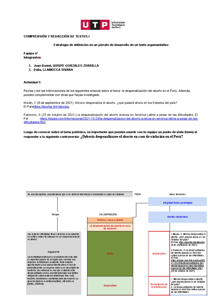 Semana 08 - Tarea - Aplicando La Estrategia de Definición | PDF