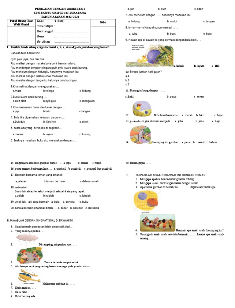 Template Naskah Soal PTS | PDF