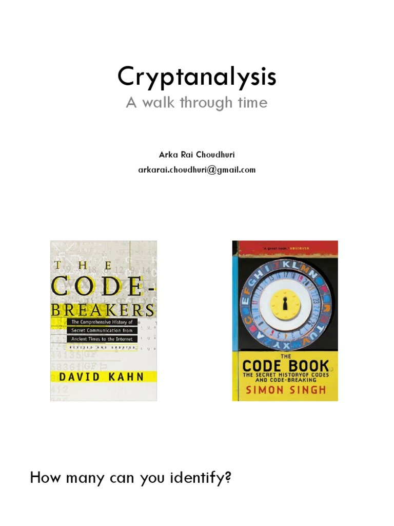 A Walk Through Cryptanalysis: Exploring Techniques From Early Ciphers to Modern Standards | PDF ...
