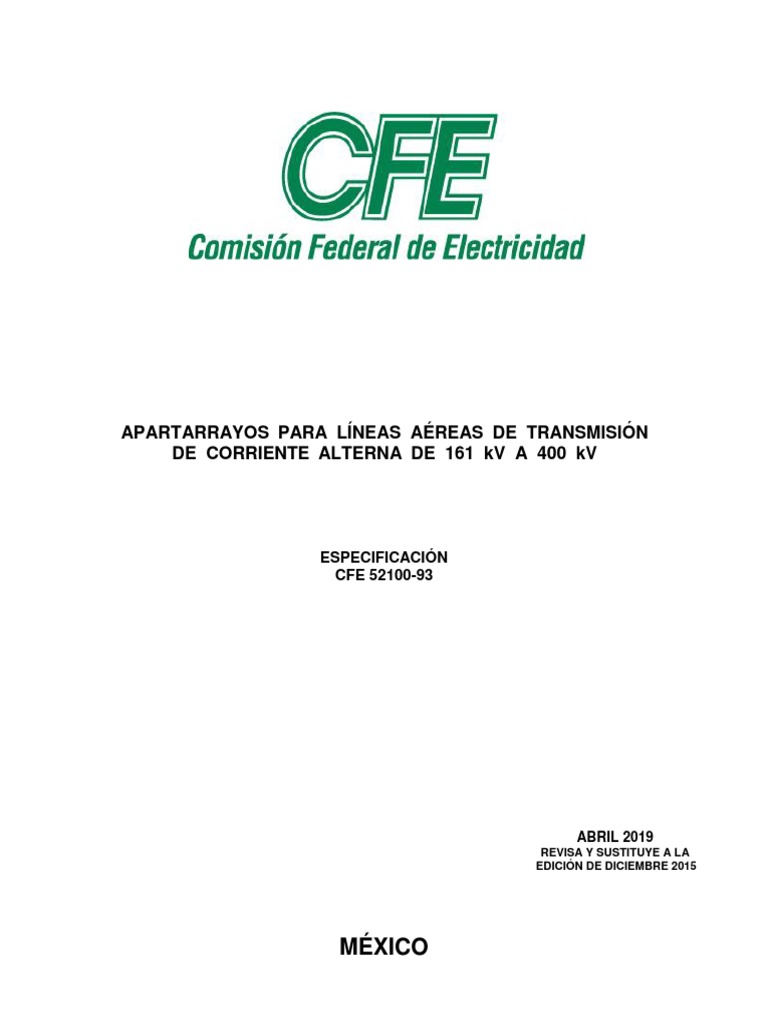 Apartarrayos para Líneas de 161 a 400 kV | PDF | Corriente eléctrica ...