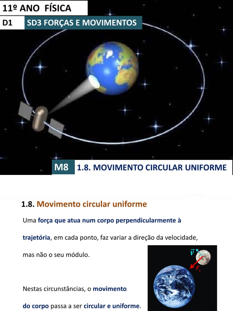 Movimento Circular Uniforme em Física | PDF | Mudança | Engenharia Mecânica