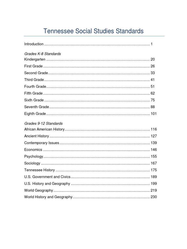 Social Studies Standards | PDF | Teachers | Socioeconomic Status